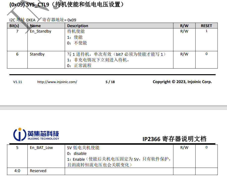 IP2366操作寄存器 - 缥缈日志
